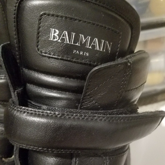 Balmain | Shoes | Balmain Leather High Top Sneakers | Poshmark